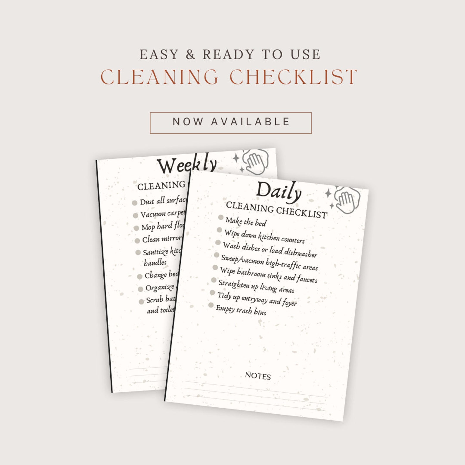 Printable Cleaning Checklist Stay Organized With Daily, Weekly, and ...