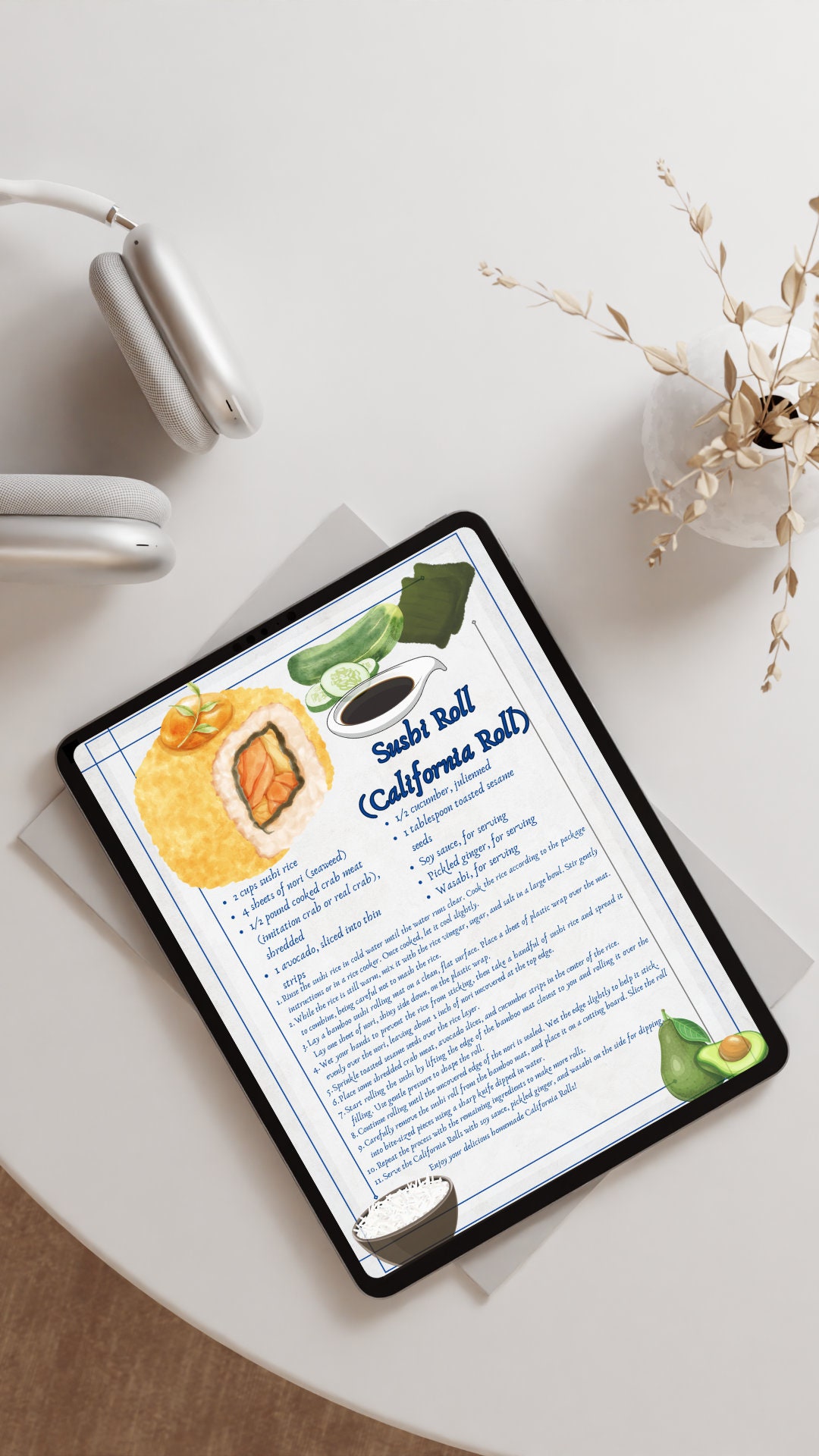 Create Your Own Sushi Masterpiece Sushi Roll Recipe Card - Etsy