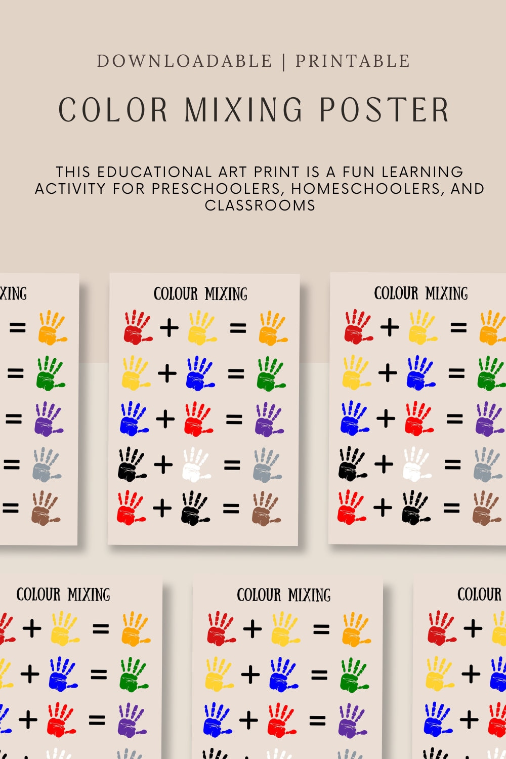 Color Mixing Poster - Digital Download for Kids - Educational Wall Art ...
