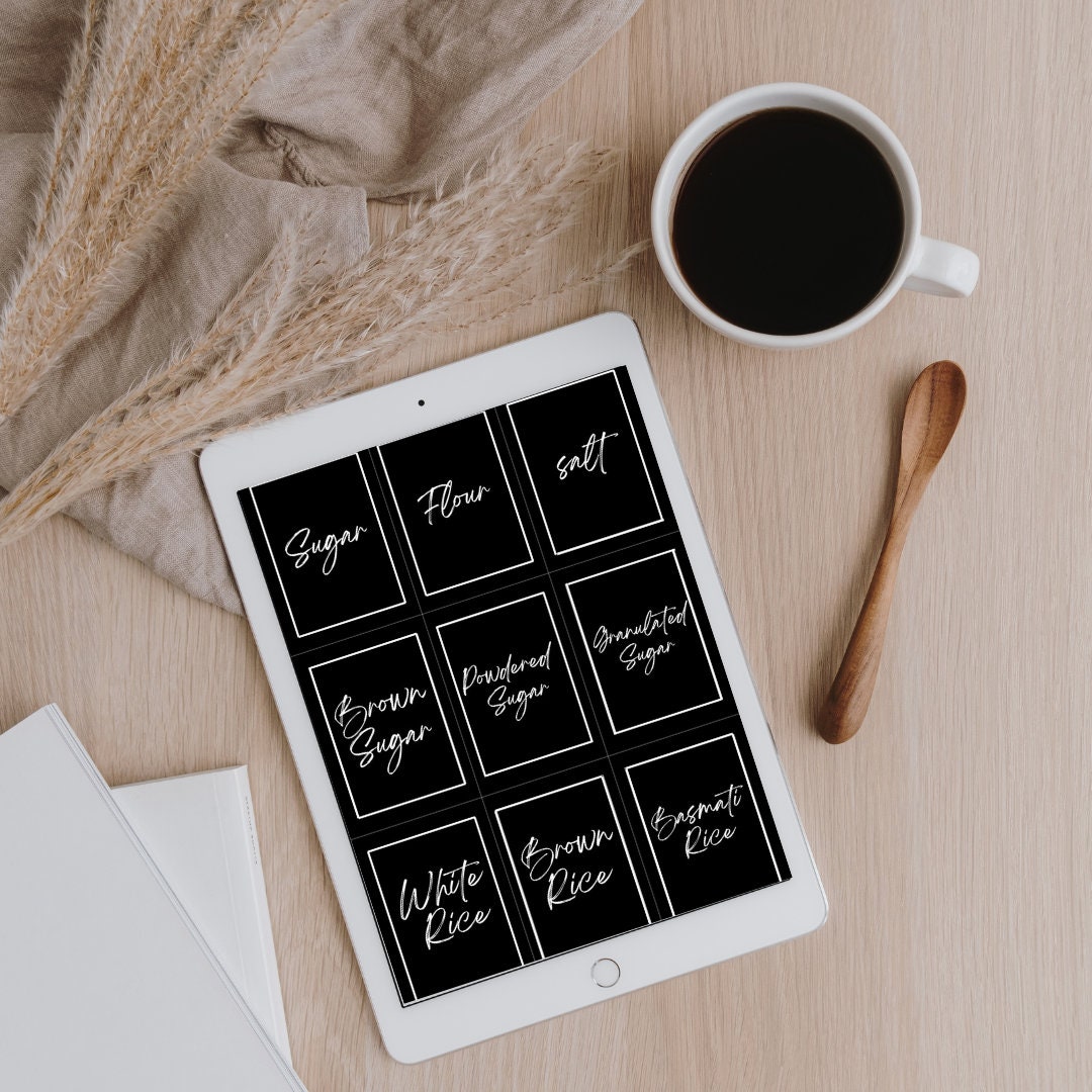 Chalky Delights - Printable Pantry Labels in Black & White Chalk Style ...