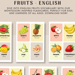 English Fruit Flashcards With Pronunciation | Learn Fruit Names in ...
