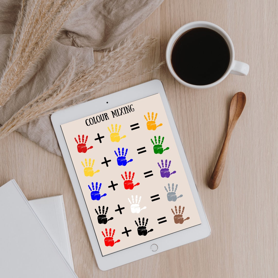 Color Mixing Poster - Digital Download for Kids - Educational Wall Art ...