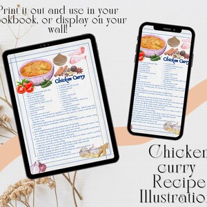 Chicken Curry Recipe Card - Authentic Indian Food With Illustrated ...
