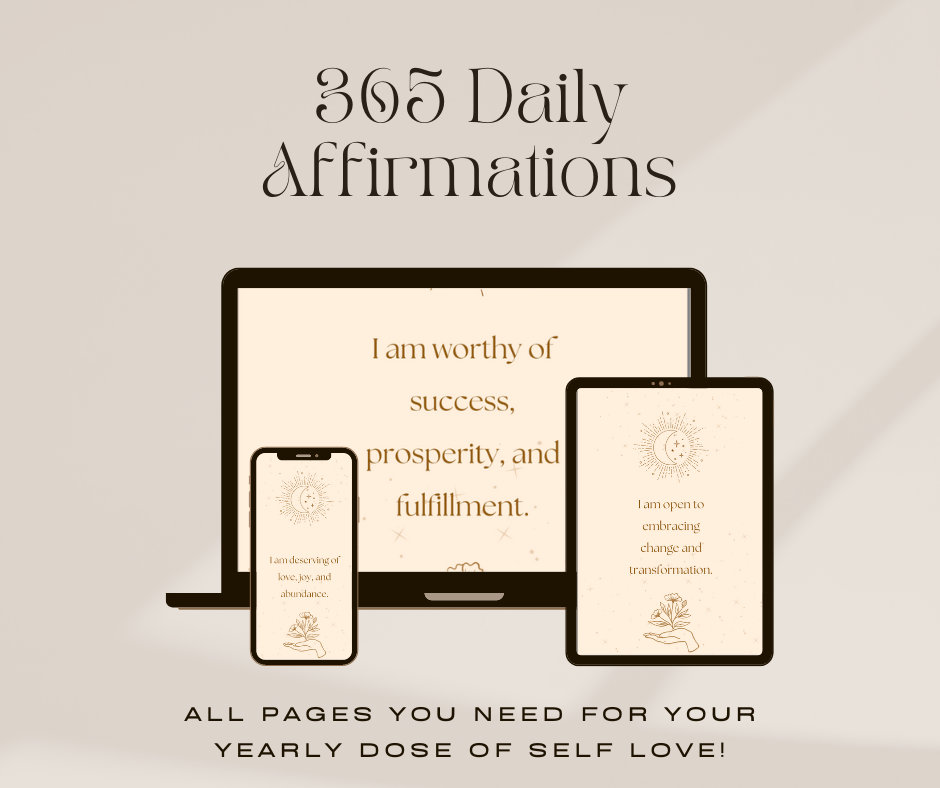 365 Daily Affirmations Printable | Positive Self-care Bundle | Instant ...