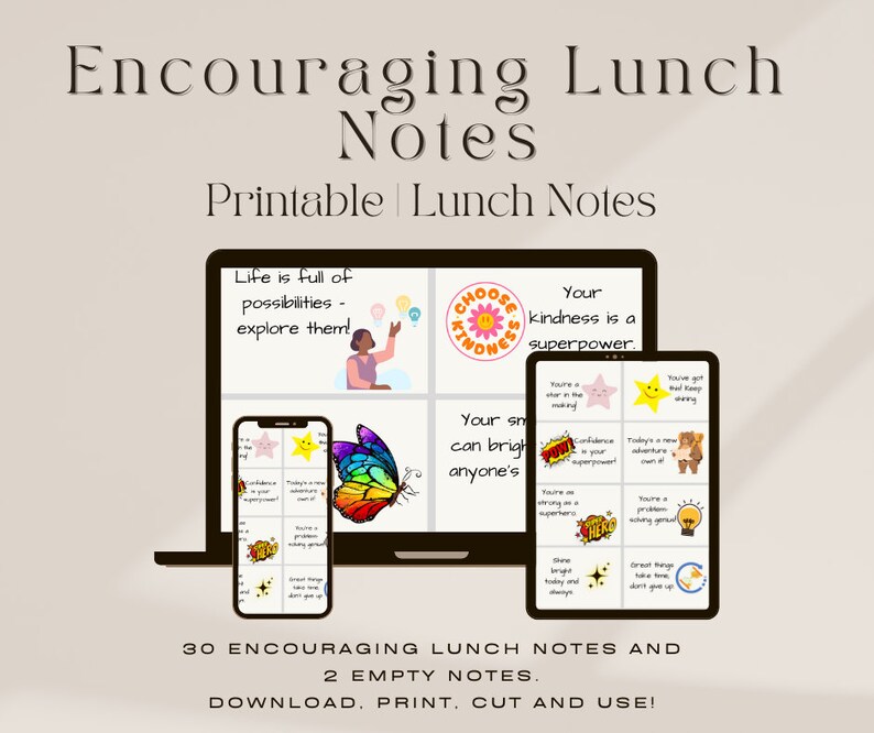Encouraging Lunchbox Notes (digital Download) - A4, A5, Letter Sizes - Etsy