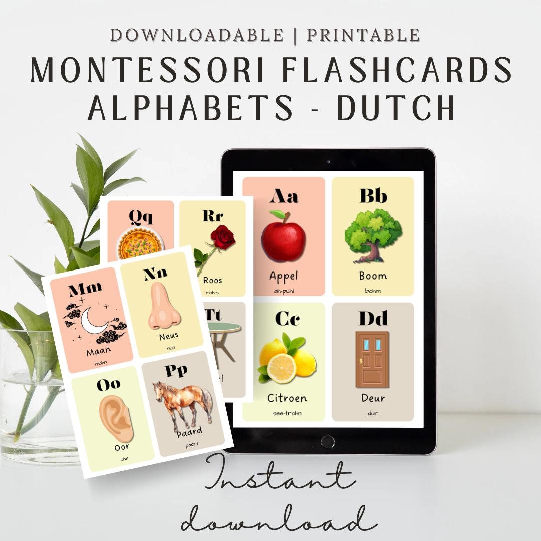 Dutch Alphabet Flashcards With Pronunciation | Learn Dutch Letters and ...