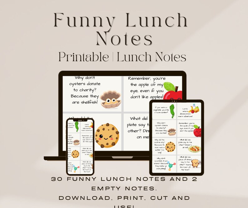 Funny Lunchbox Notes Digital Download (A4, A5, Letter) - Etsy