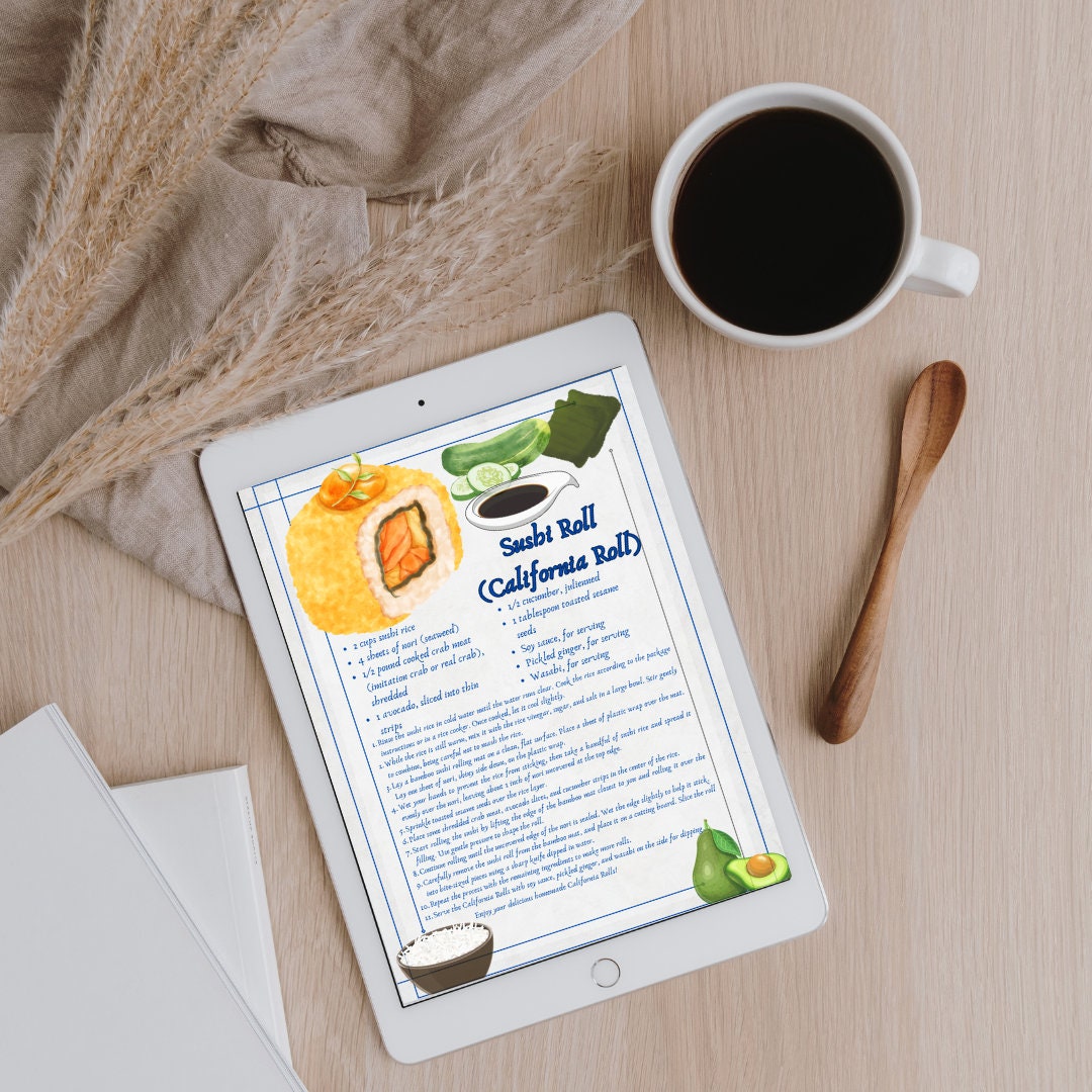 Create Your Own Sushi Masterpiece - Sushi Roll Recipe Card - Etsy