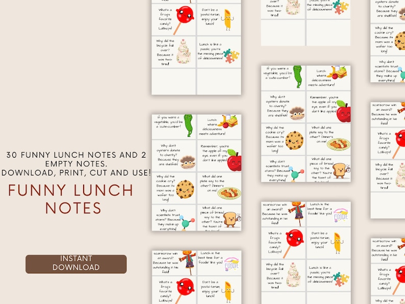 Funny Lunchbox Notes Digital Download (A4, A5, Letter) - Etsy