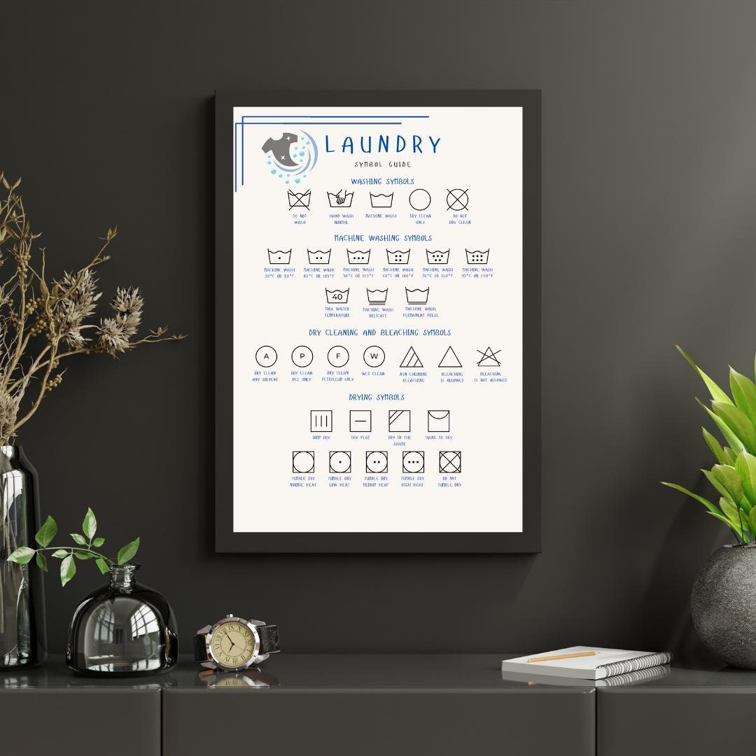Minimalist Laundry Symbol Guide - Printable Care Instructions - Laundry ...