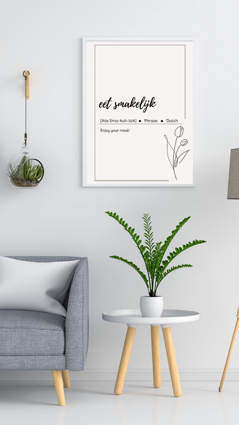 Eet Smakelijk Delightful Dining Poster Dutch Phrase Digital Print - Etsy