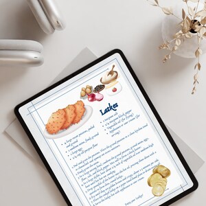 Illustrated Latkes Recipe - Digital Artwork - Etsy