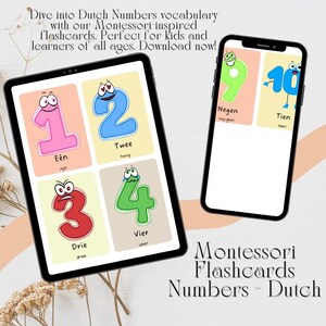 Discover Dutch Number Flashcards (1-10) Montessori Educational Material ...