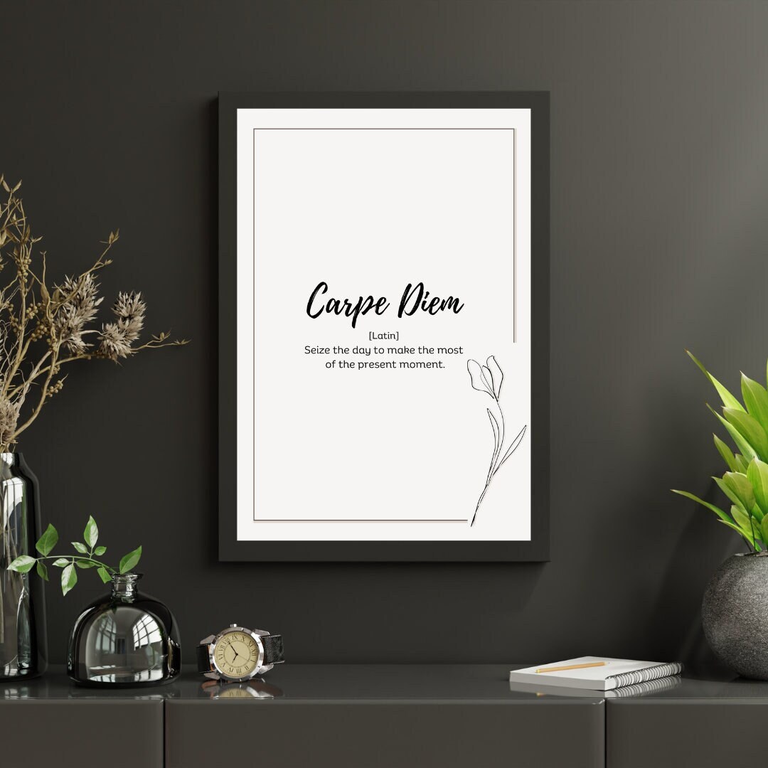 Carpe Diem Poster | Inspirational Quote Digital Poster - Etsy
