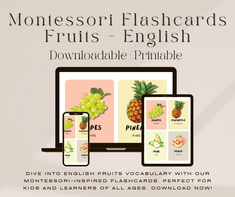 English Fruit Flashcards With Pronunciation | Learn Fruit Names in ...
