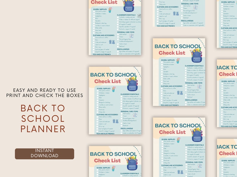 Printable Back to School Checklist | Instant Download | Stay Organized ...