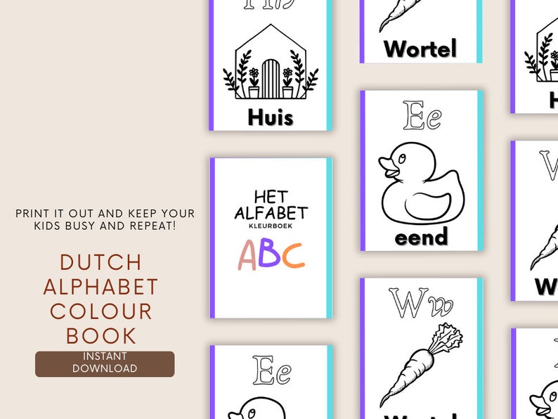 Printable Dutch Alphabet Colouring Sheets - Summer Vacation Activities ...