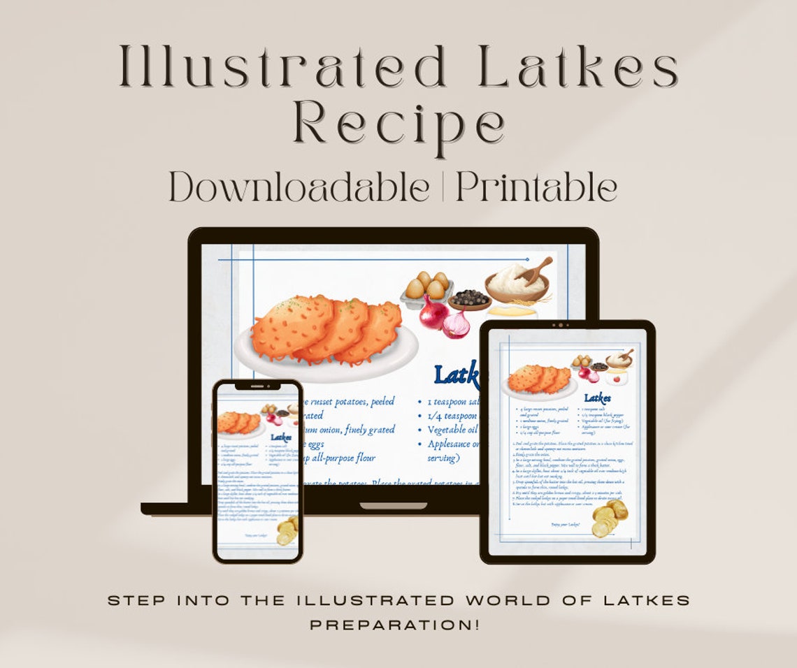 Illustrated Latkes Recipe Digital Artwork - Etsy