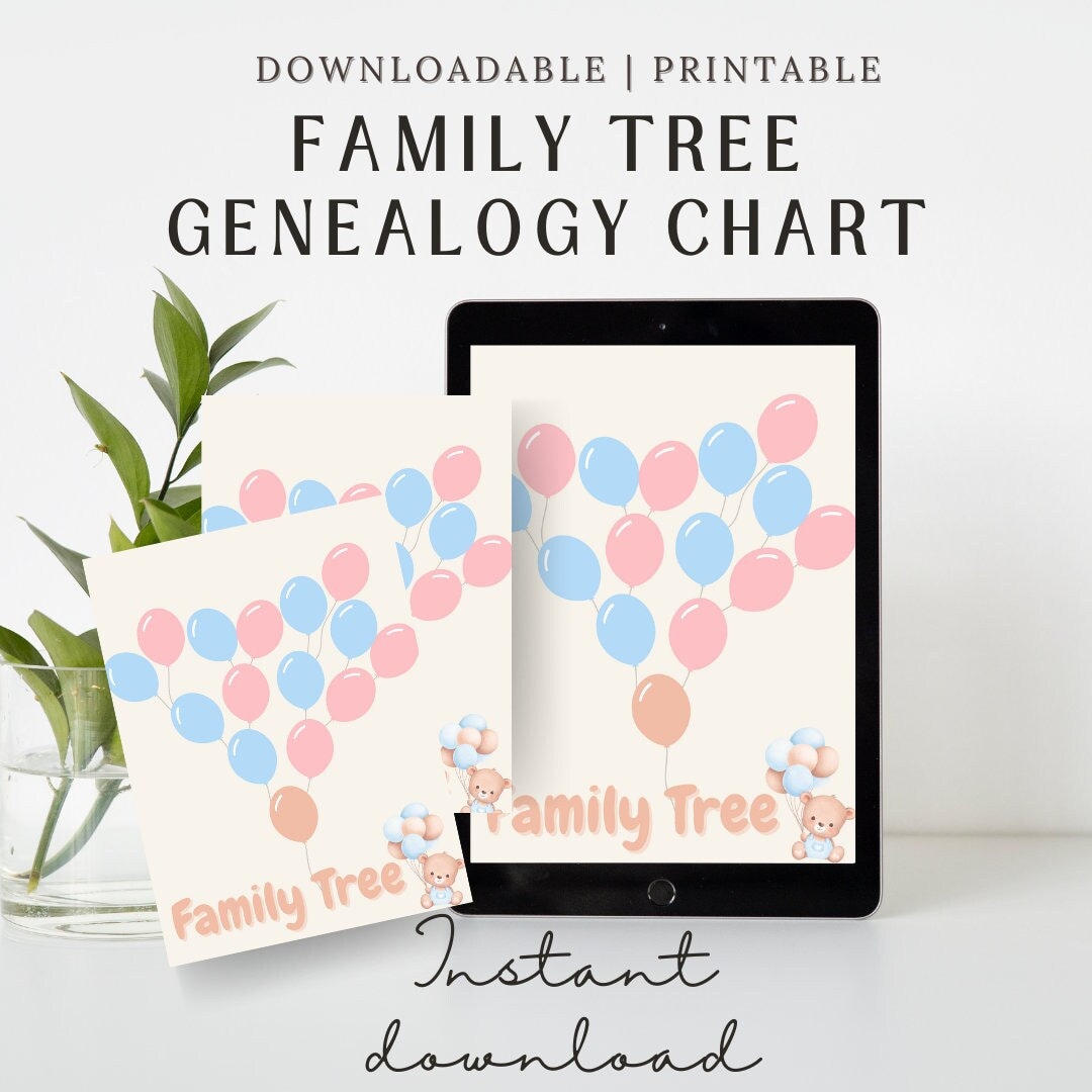 Balloon Family Tree Print – Cute Genealogy Chart (instant Download) - Etsy