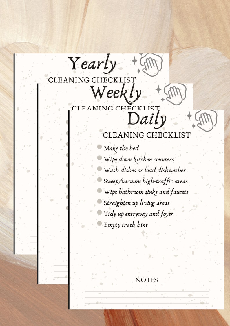 Printable Cleaning Checklist Stay Organized With Daily, Weekly, and ...