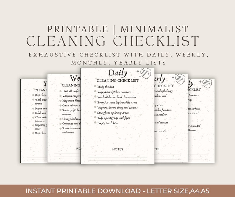 Printable Cleaning Checklist - Stay Organized With Daily, Weekly, and ...