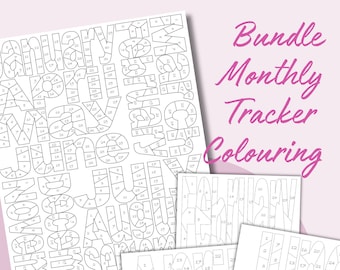 Adults Colouring Pages Monthly Tracker to Colour in - Etsy