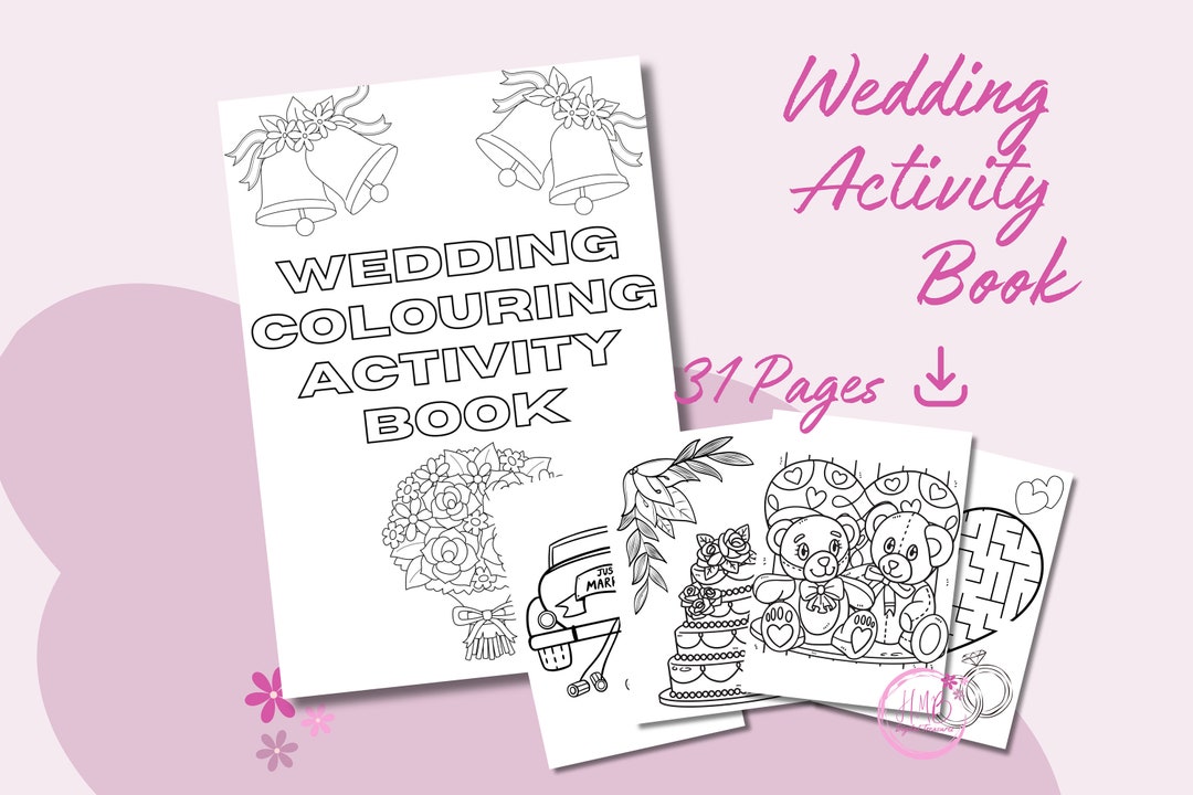 Children's Wedding Colouring Activity Book | 31 Wedding Colouring to ...