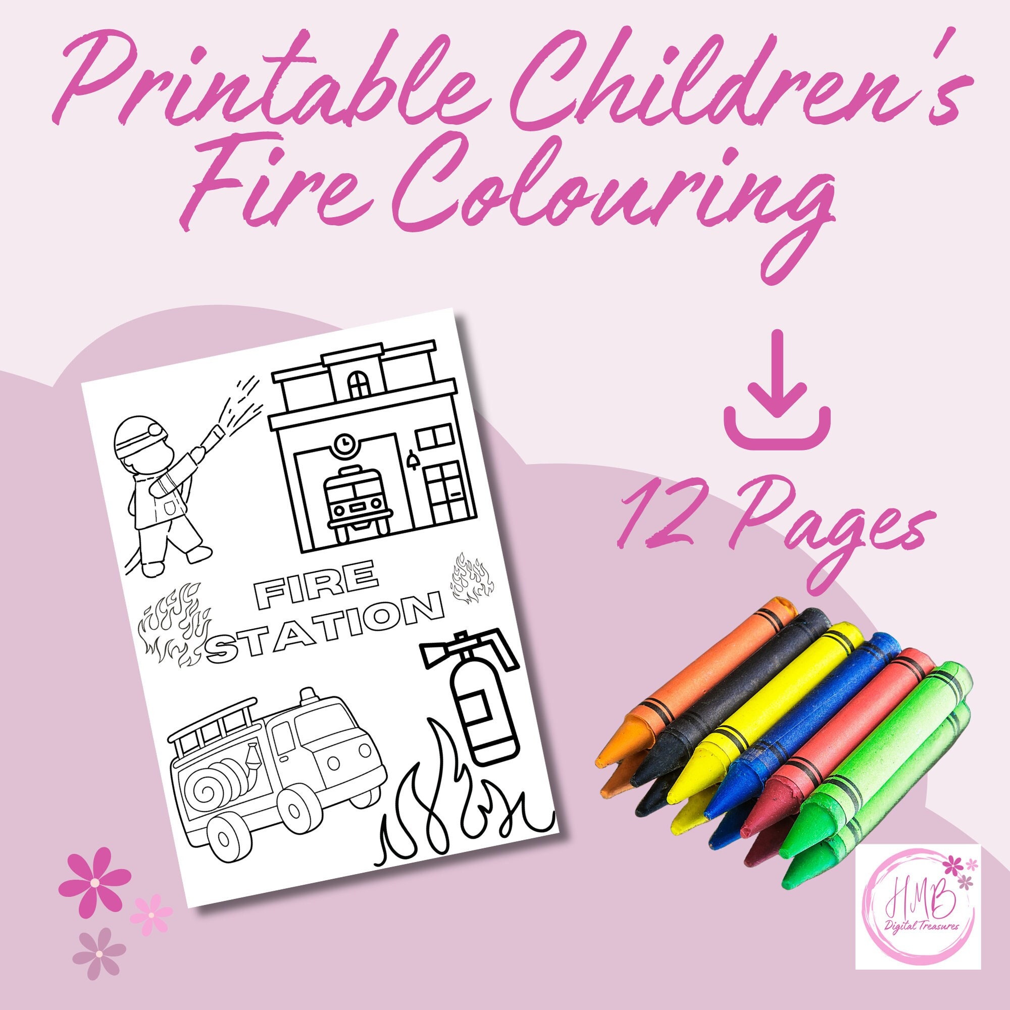 Children's Colouring Pages | 12 Fire Station Designs to Colour in ...