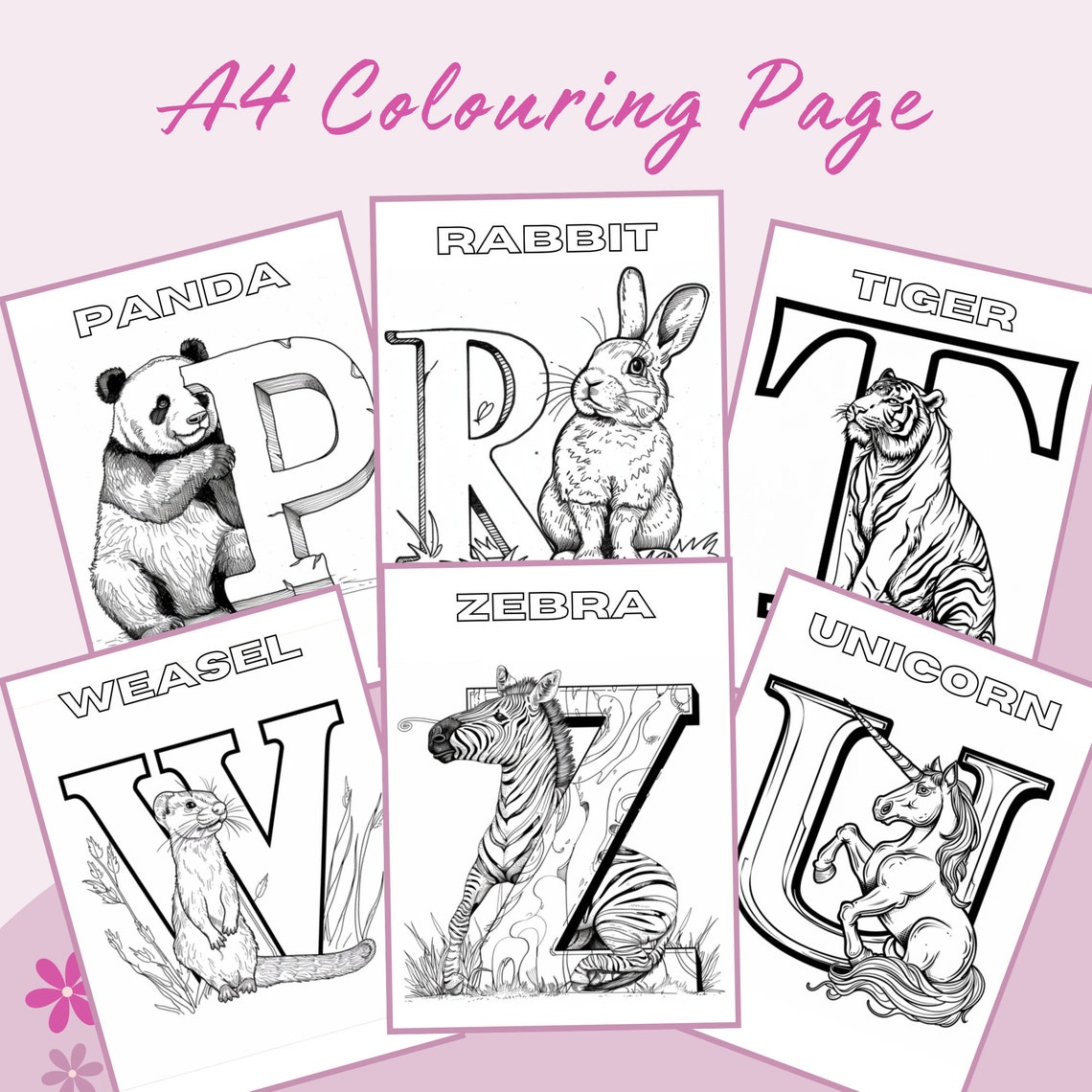 Children's Colouring Pages | 26 Alphabet With Animals Designs to Colour ...