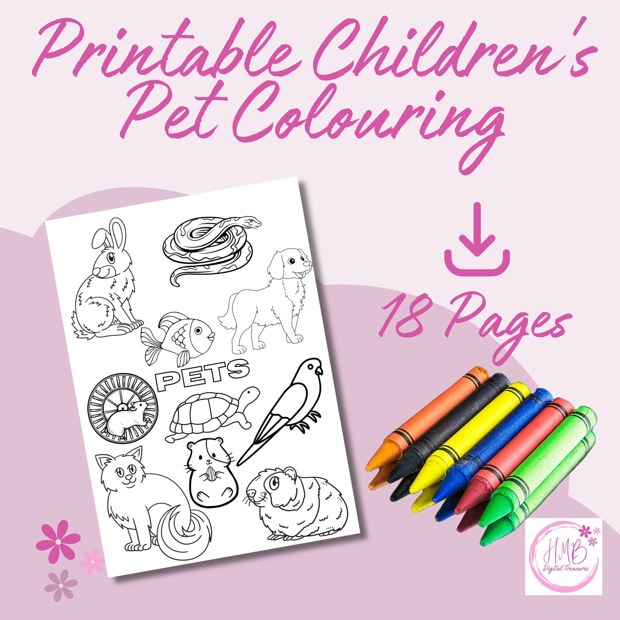 Children's Colouring Pages | 18 Pet Designs to Colour in | Colouring ...