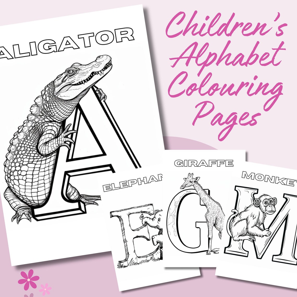 Children's Colouring Pages | 26 Alphabet With Animals Designs to Colour ...
