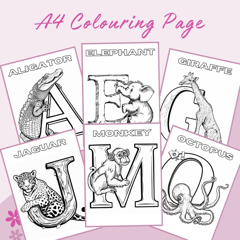 Children's Colouring Pages | 26 Alphabet With Animals Designs to Colour ...