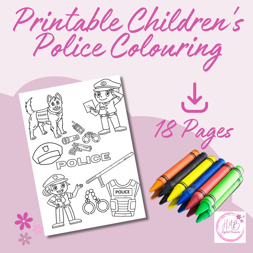 Children's Colouring Pages | 18 Police Designs to Colour in | Colouring ...