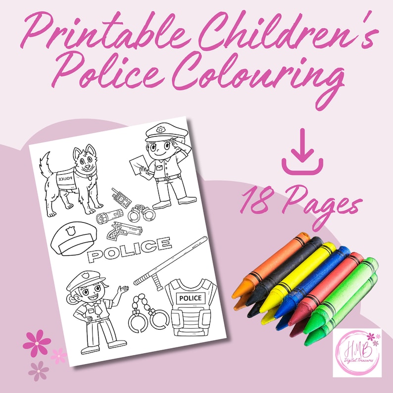 Children's Colouring Pages | 18 Police Designs to Colour in | Colouring ...