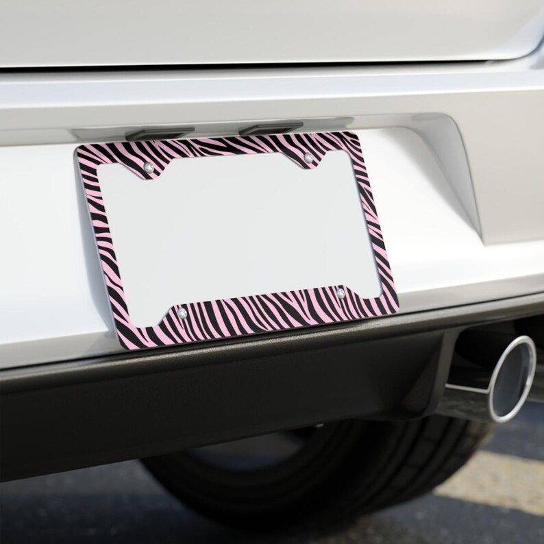 Zebra Print License Plate Frame, Cyber License Plate Frame, Rave Style ...