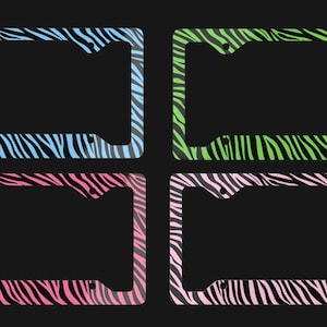 Zebra Print License Plate Frame, Cyber License Plate Frame, Rave Style ...