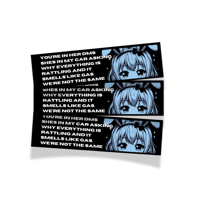 Anime Slap Sticker, Meme Car Sticker, Goth Car Decal, Cute Bumper ...