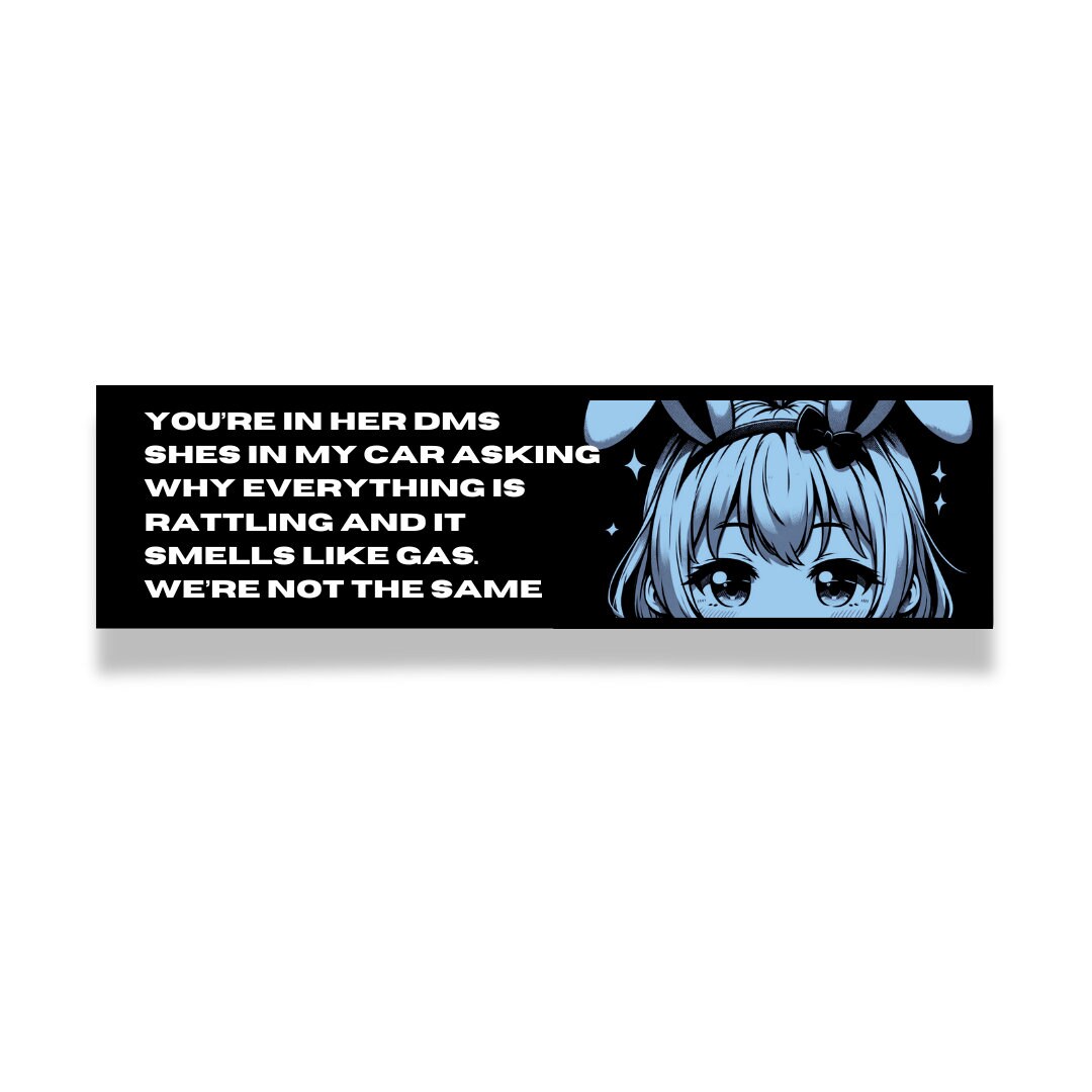 Anime Slap Sticker, Meme Car Sticker, Goth Car Decal, Cute Bumper ...