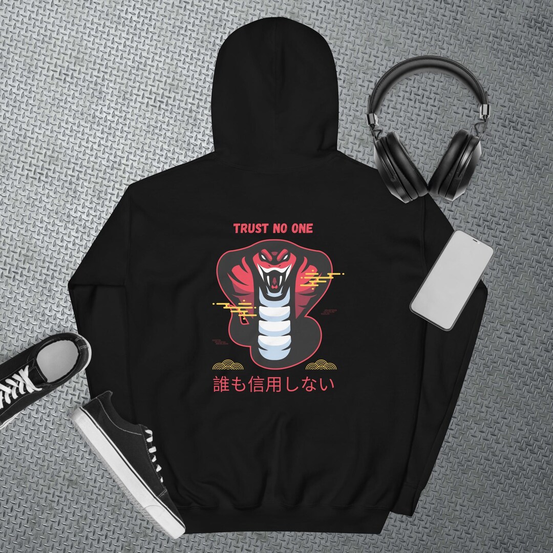 Trust No One Snake Head Hoodie Bold & Edgy Streetwear - Etsy