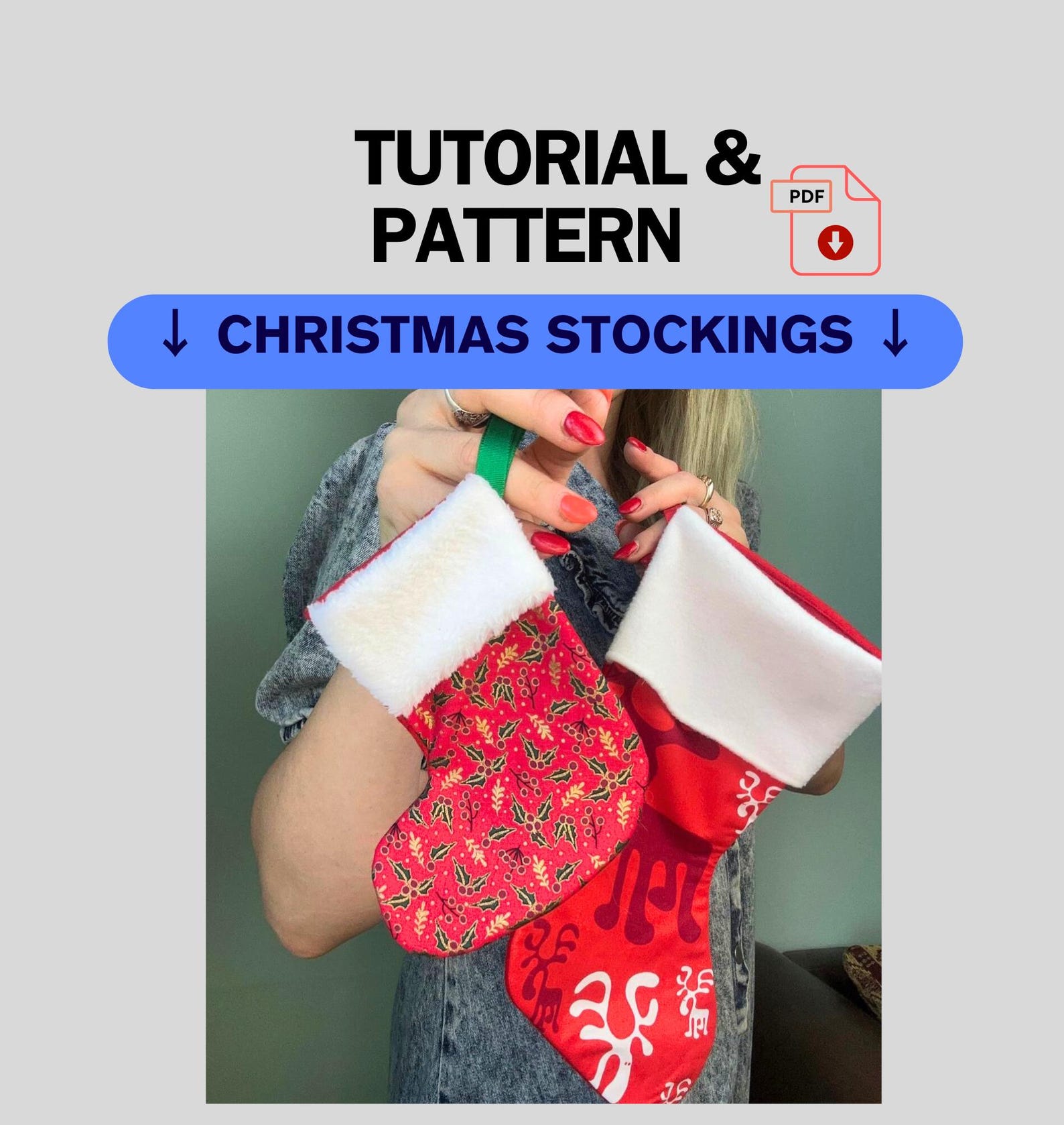 Christmas Stocking Sewing Pattern PDF – Easy DIY Holiday Stocking ...