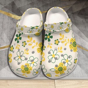 Unique Clogs for Women, Boho Floral Pattern Slip on Garden Shoes ...