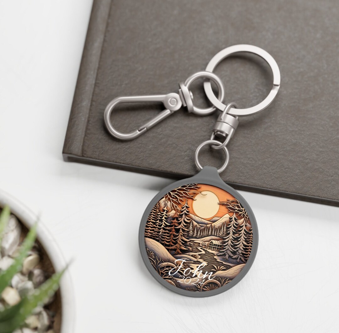 Personalized Mountains Keychain Name and Year Custom Acrylic - Etsy