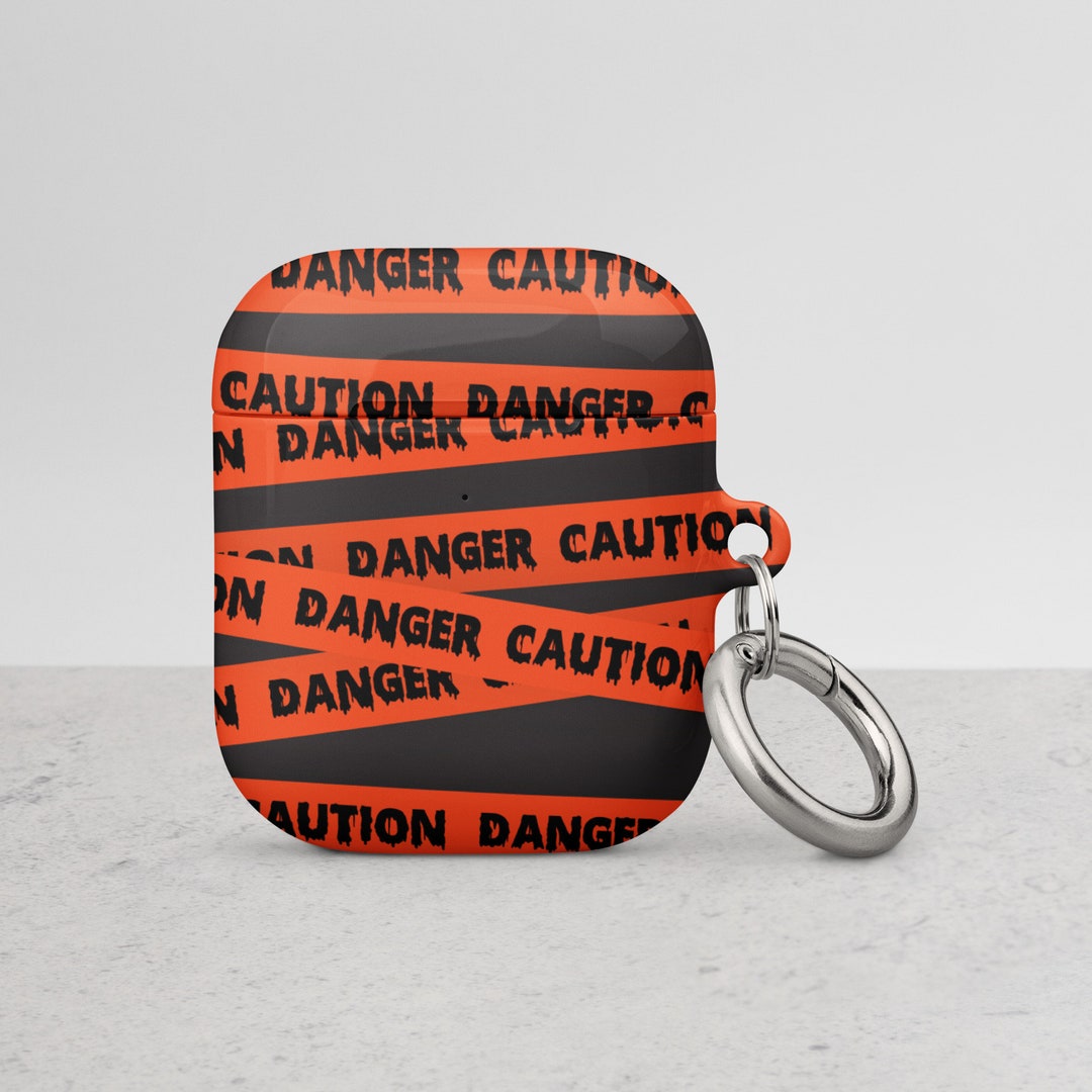 Halloween Airpods Pro Case With Keychain Cute Danger Caution - Etsy