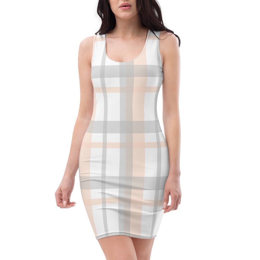 Bodycon Dress for Woman Cute Pastel Plaid Pattern Dress for - Etsy