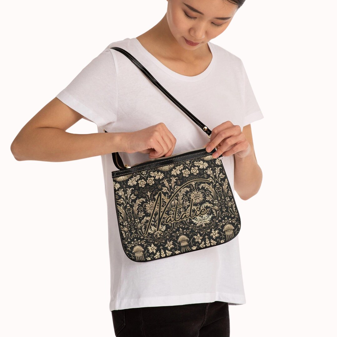 Purse Custom Name, Small Leather Shoulder Bag, Unique Handbag ...