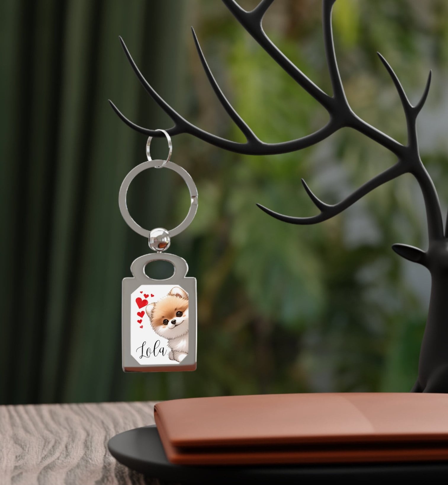 Personalized Pomeranian Dog Keychain, Custom Dog Name Key Tag, Bag ...