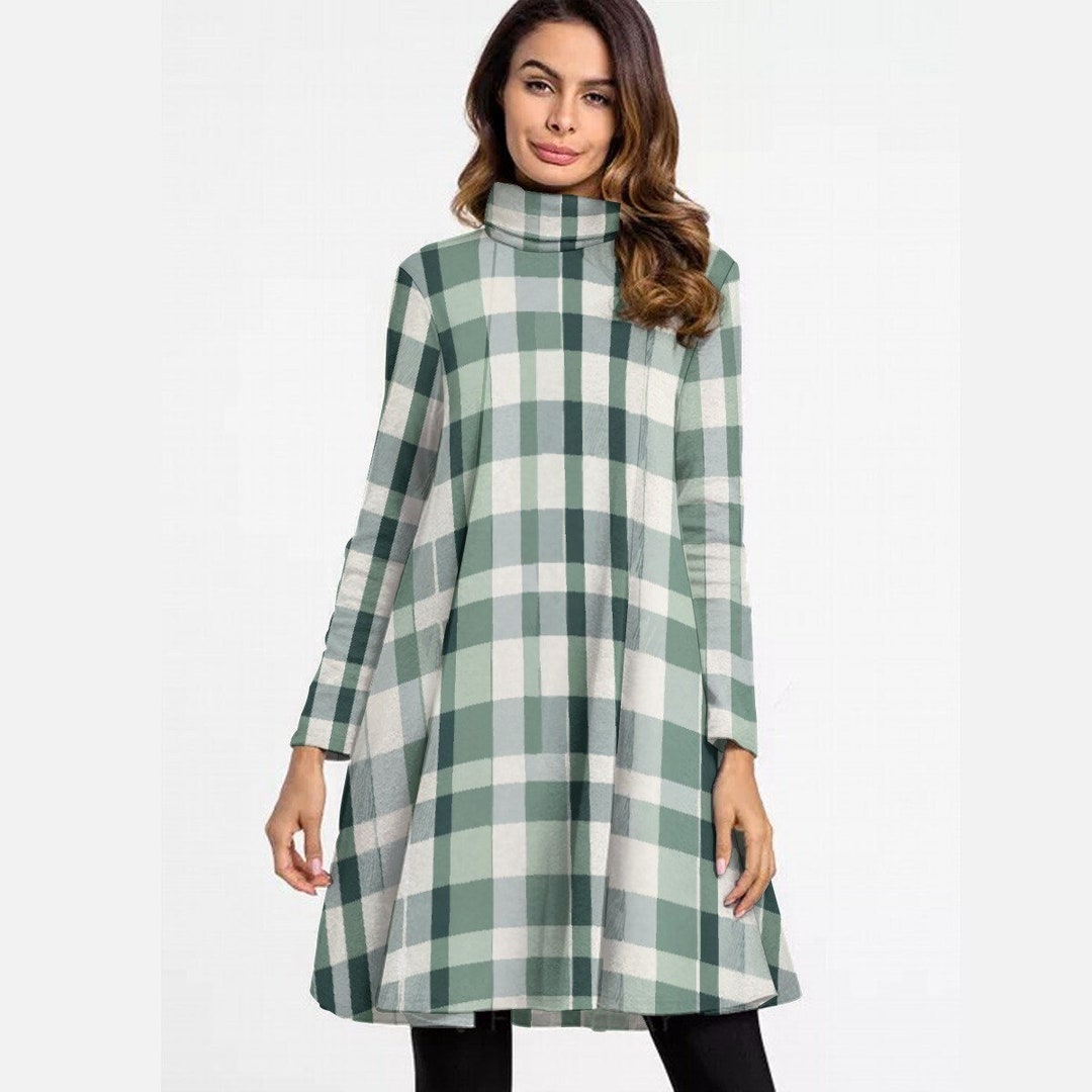 High Neck Dress With Long Sleeves for Women Petite to Plus Size S-3XL ...