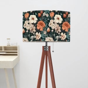 Cottagecore Wooden Floor Lamp Tripod Style With Linen Shade, Remote ...