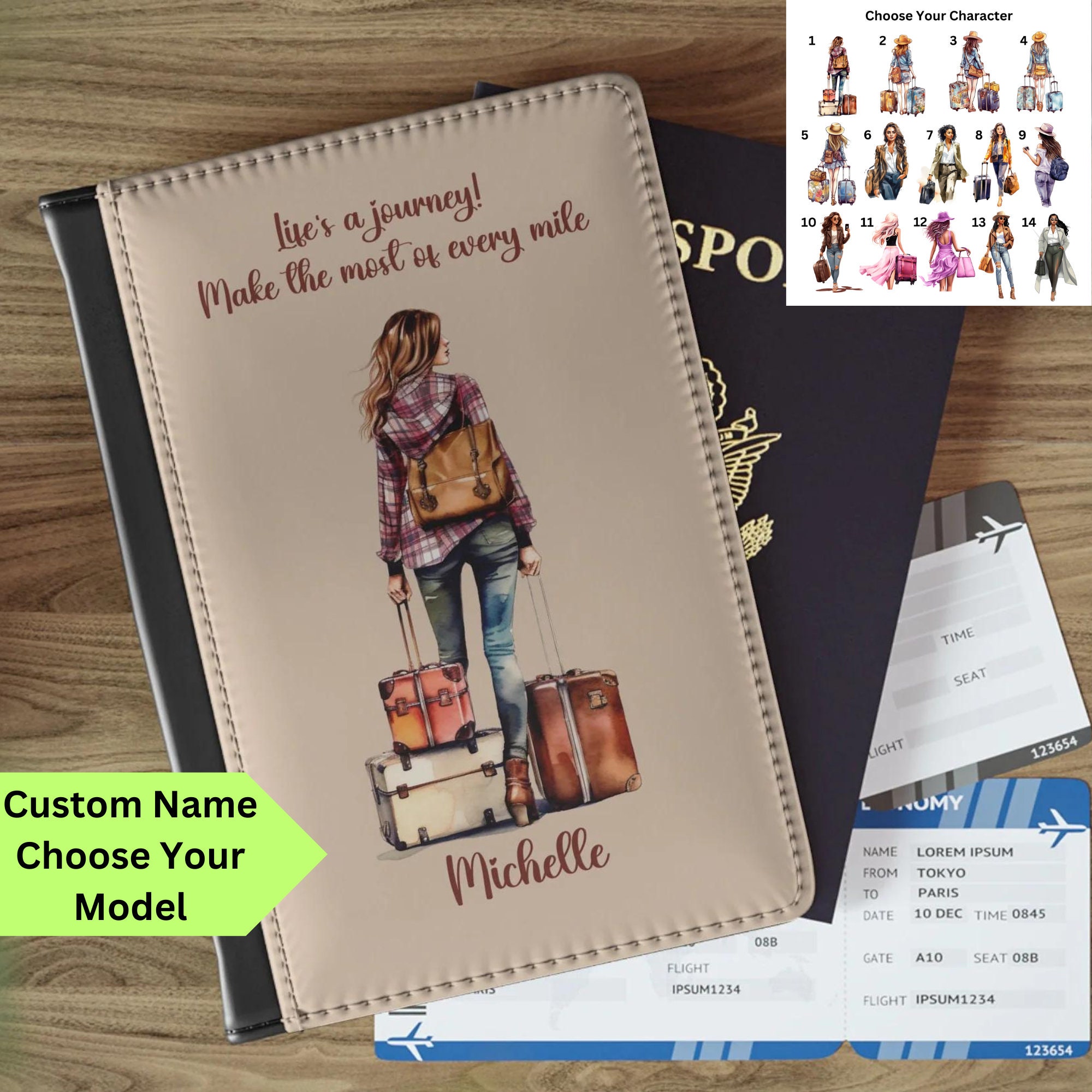 Passport Cover Personalized Name Custom Travel for Women RFID Passport ...