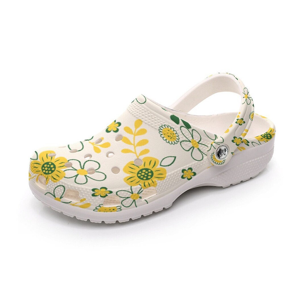 Unique Clogs for Women, Boho Floral Pattern Slip on Garden Shoes ...